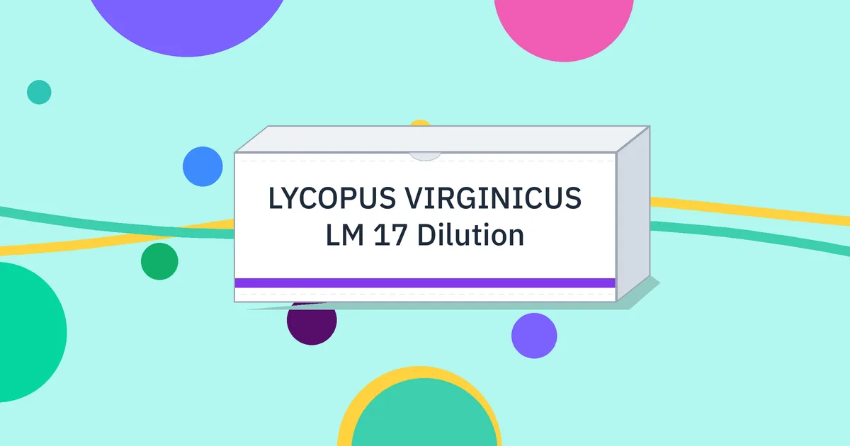 Symbolbild: Packung mit der Aufschrift LYCOPUS VIRGINICUS LM 17 Dilution (PZN 13538540) – Verfügbarkeit und Bezug in Apotheken in Frankfurt am Main