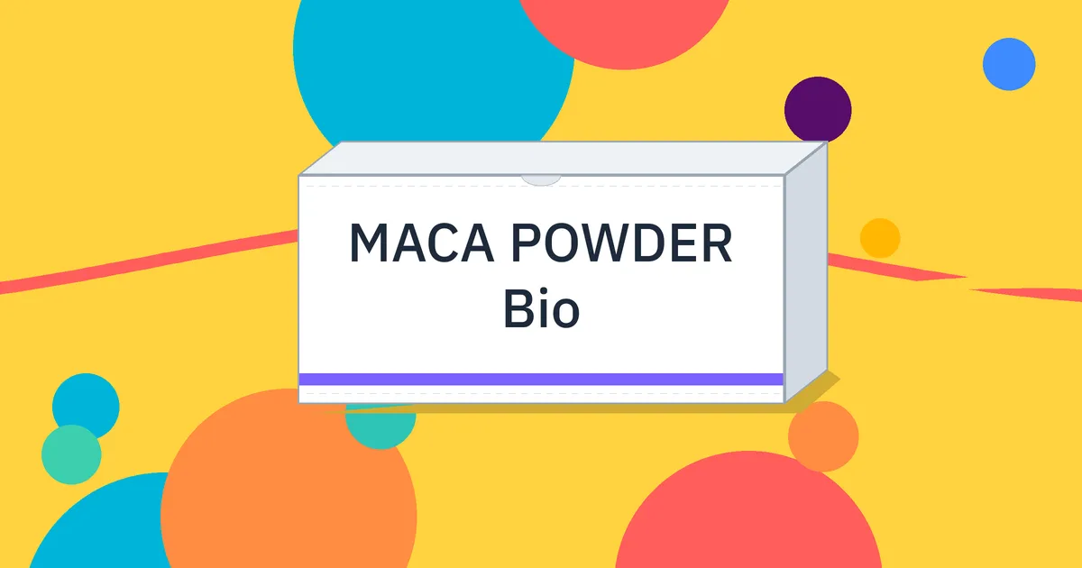 Symbolbild: Packung mit der Aufschrift MACA POWDER Bio (PZN 18412654) – Verfügbarkeit und Bezug in Apotheken in Frankfurt am Main