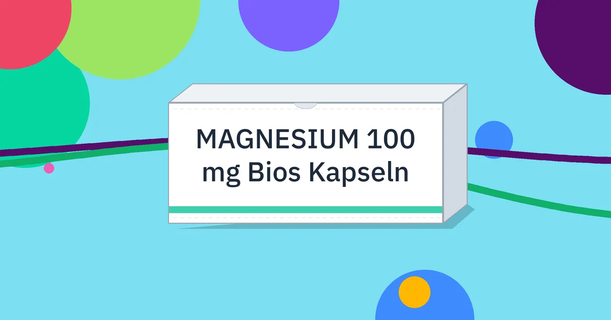 Symbolbild: Packung mit der Aufschrift MAGNESIUM 100 mg Bios Kapseln (PZN 05996116) – Verfügbarkeit und Bezug in Apotheken in Frankfurt am Main