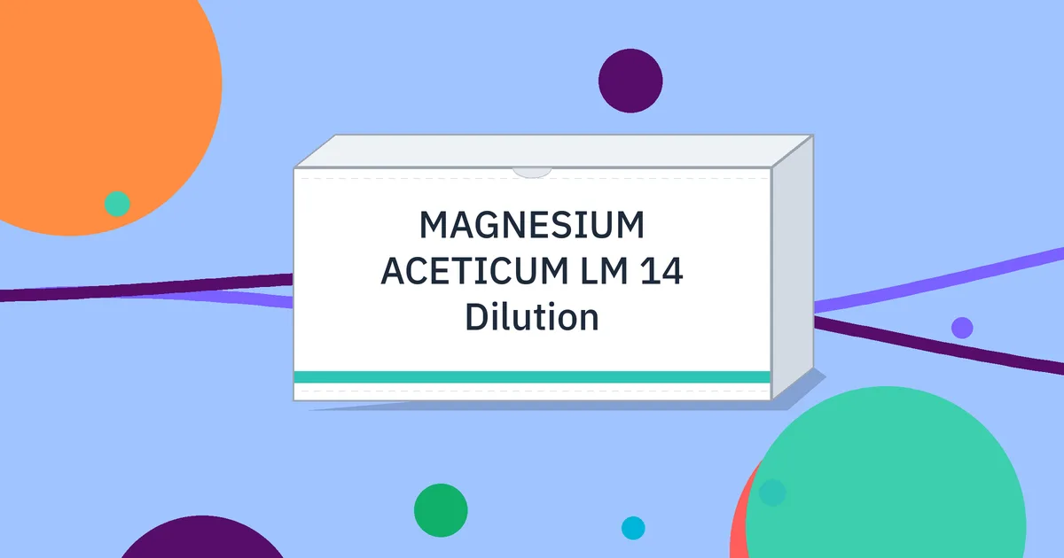 Symbolbild: Packung mit der Aufschrift MAGNESIUM ACETICUM LM 14 Dilution (PZN 12935670) – Verfügbarkeit und Bezug in Apotheken in Frankfurt am Main