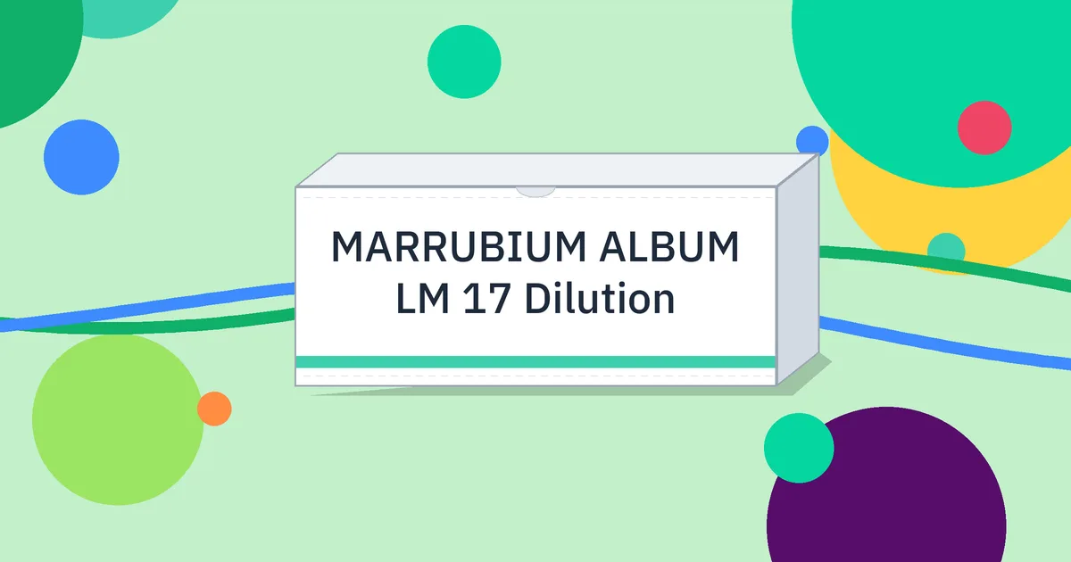 Symbolbild: Packung mit der Aufschrift MARRUBIUM ALBUM LM 17 Dilution (PZN 13601965) – Verfügbarkeit und Bezug in Apotheken in Frankfurt am Main