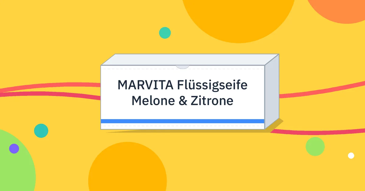 Symbolbild: Packung mit der Aufschrift MARVITA Flüssigseife Melone & Zitrone (PZN 11638941) – Verfügbarkeit und Bezug in Apotheken in Frankfurt am Main
