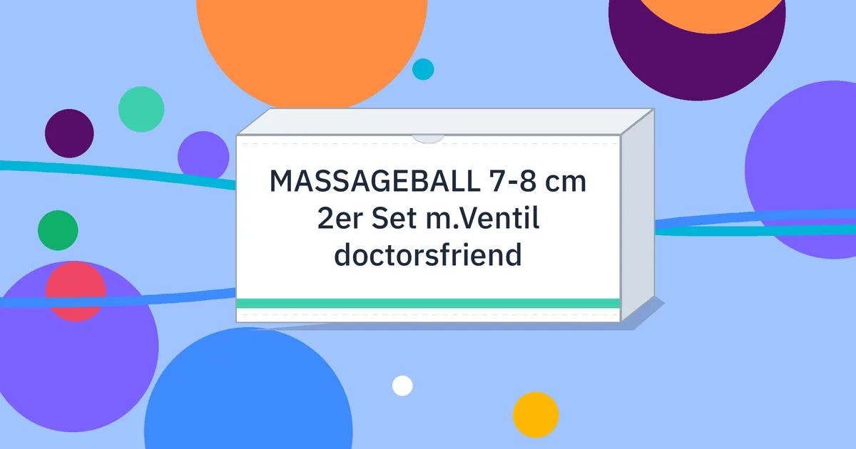 Symbolbild: Packung mit der Aufschrift MASSAGEBALL 7-8 cm 2er Set m.Ventil doctorsfriend (PZN 19539693) – Verfügbarkeit und Bezug in Apotheken in Frankfurt am Main