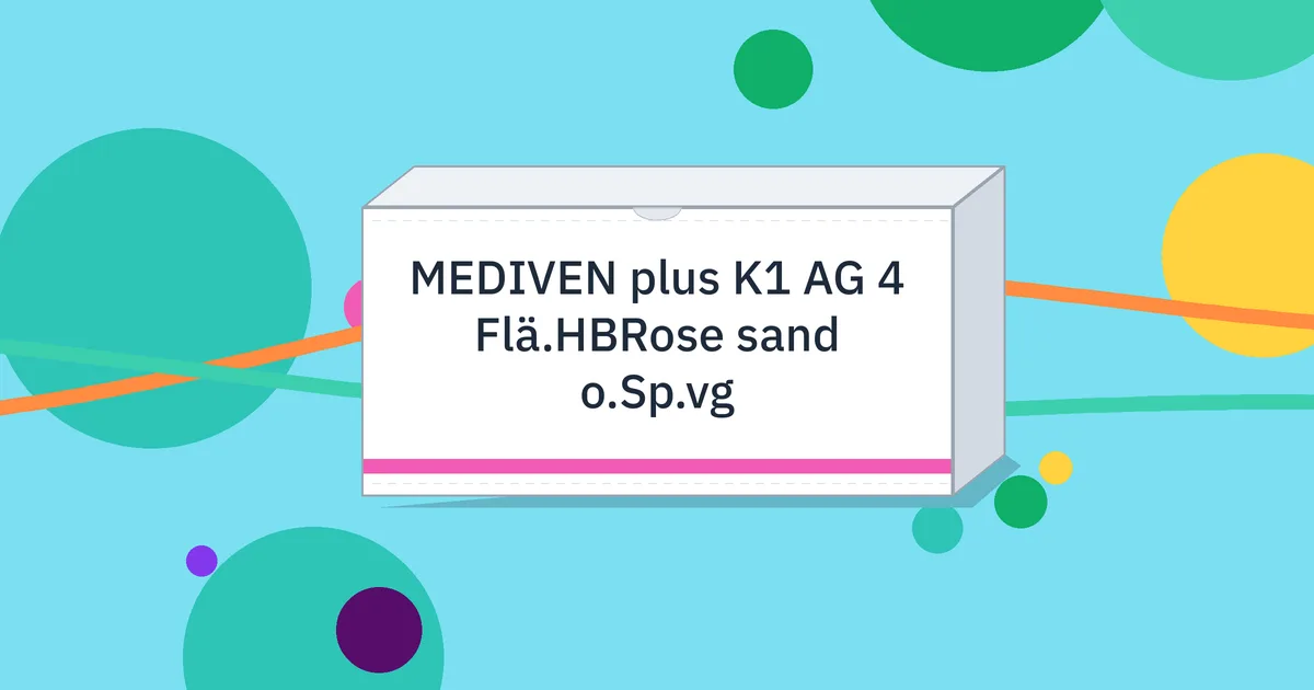 Symbolbild: Packung mit der Aufschrift MEDIVEN plus K1 AG 4 Flä.HBRose sand o.Sp.vg (PZN 18939893) – Verfügbarkeit und Bezug in Apotheken in Frankfurt am Main
