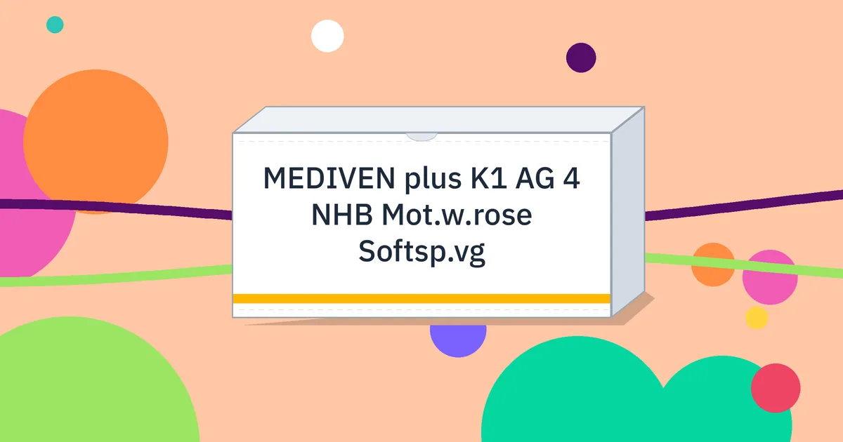 Symbolbild: Packung mit der Aufschrift MEDIVEN plus K1 AG 4 NHB Mot.w.rose Softsp.vg (PZN 15919996) – Verfügbarkeit und Bezug in Apotheken in Frankfurt am Main