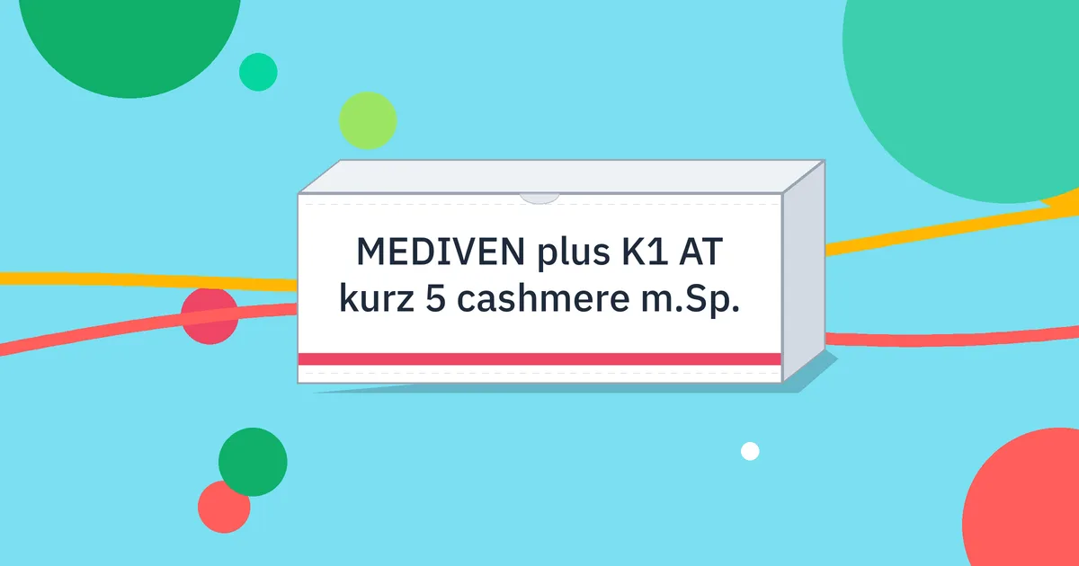 Symbolbild: Packung mit der Aufschrift MEDIVEN plus K1 AT kurz 5 cashmere m.Sp. (PZN 15026442) – Verfügbarkeit und Bezug in Apotheken in Frankfurt am Main