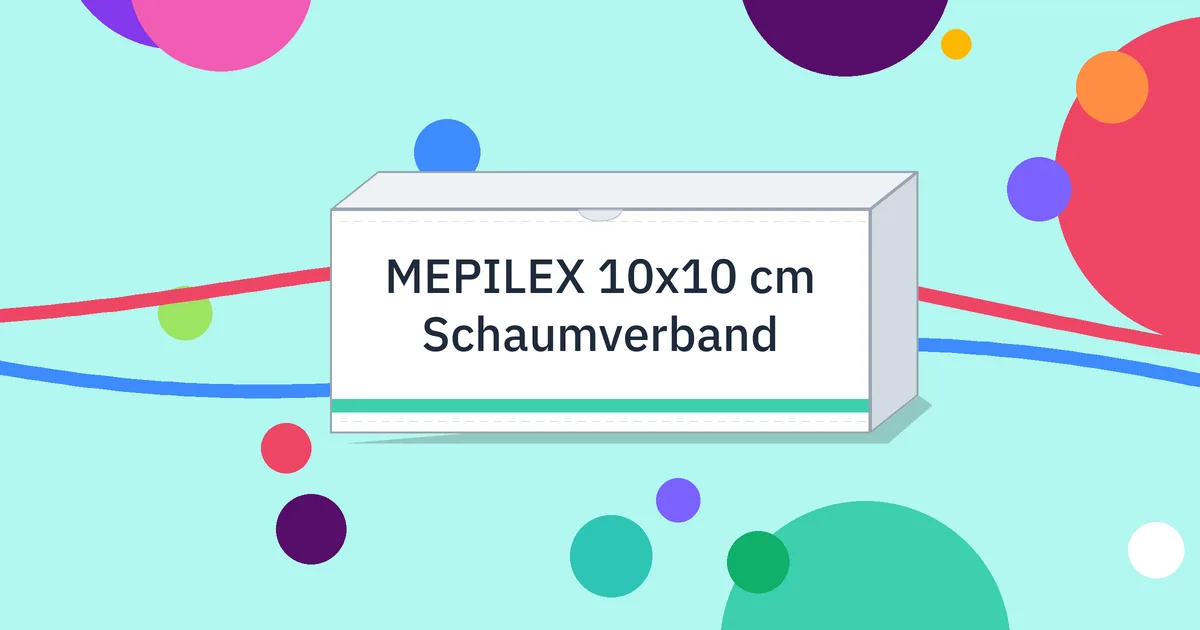 Symbolbild: Packung mit der Aufschrift MEPILEX 10x10 cm Schaumverband (PZN 17832331) – Verfügbarkeit und Bezug in Apotheken in Frankfurt am Main