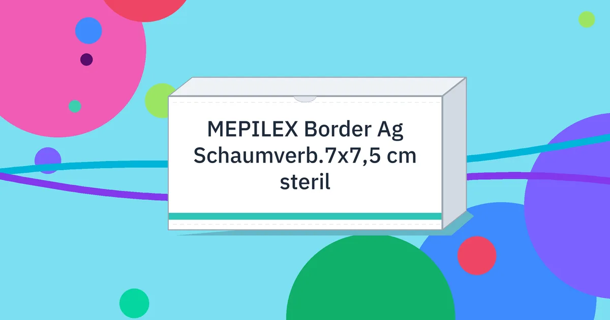 Symbolbild: Packung mit der Aufschrift MEPILEX Border Ag Schaumverb.7x7,5 cm steril (PZN 17163918) – Verfügbarkeit und Bezug in Apotheken in Frankfurt am Main