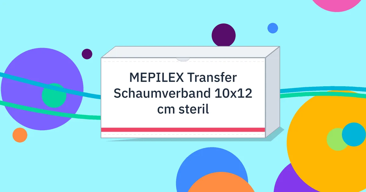 Symbolbild: Packung mit der Aufschrift MEPILEX Transfer Schaumverband 10x12 cm steril (PZN 17452344) – Verfügbarkeit und Bezug in Apotheken in Frankfurt am Main