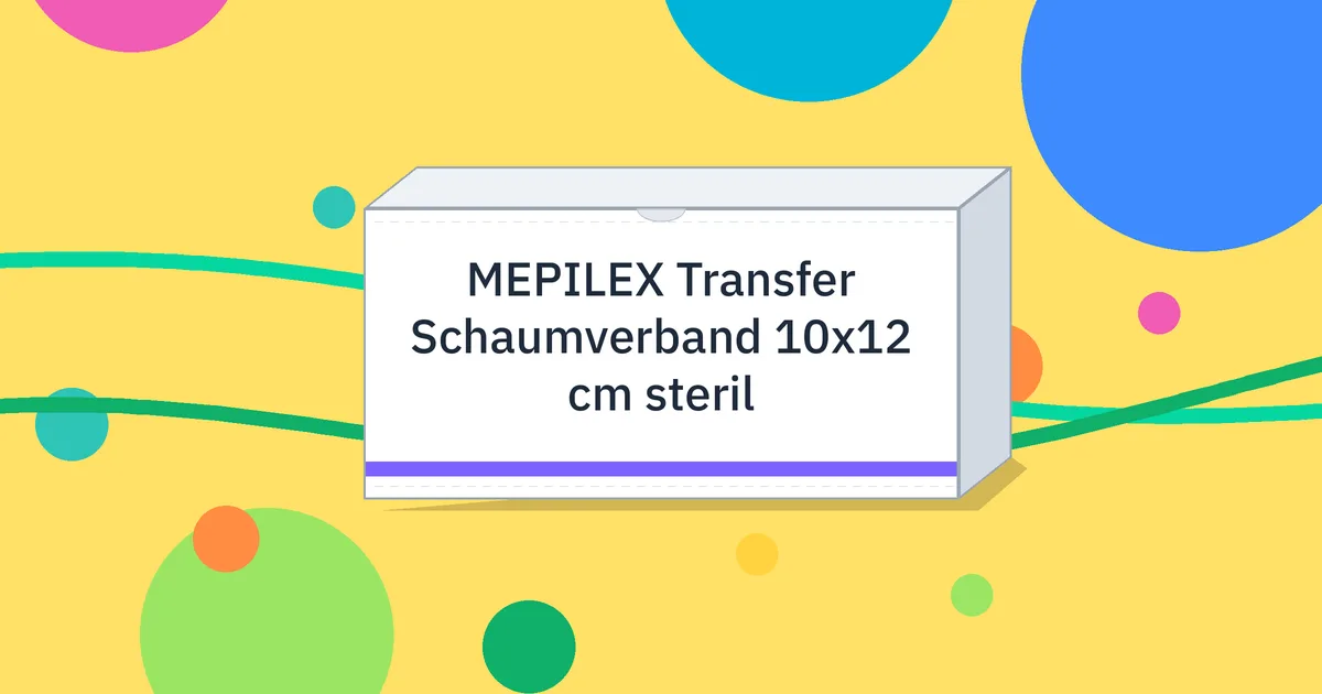 Symbolbild: Packung mit der Aufschrift MEPILEX Transfer Schaumverband 10x12 cm steril (PZN 17604587) – Verfügbarkeit und Bezug in Apotheken in Frankfurt am Main