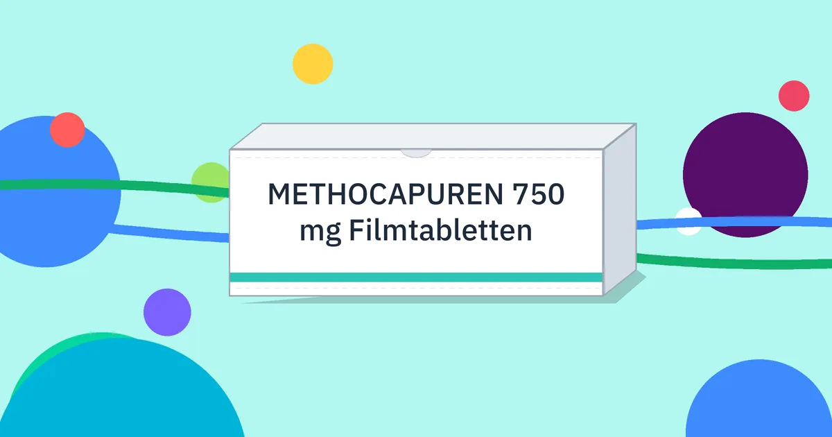 Symbolbild: Packung mit der Aufschrift METHOCAPUREN 750 mg Filmtabletten (PZN 18428388) – Verfügbarkeit und Bezug in Apotheken in Frankfurt am Main
