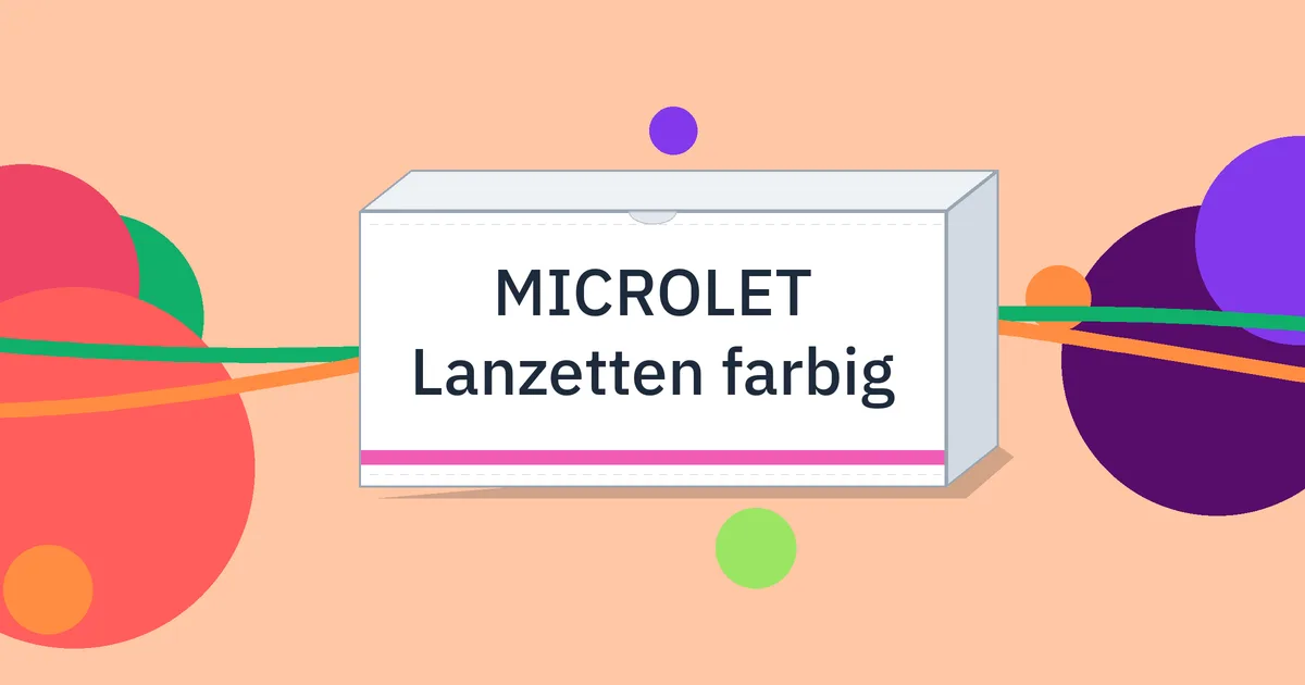 Symbolbild: Packung mit der Aufschrift MICROLET Lanzetten farbig (PZN 19167257) – Verfügbarkeit und Bezug in Apotheken in Frankfurt am Main