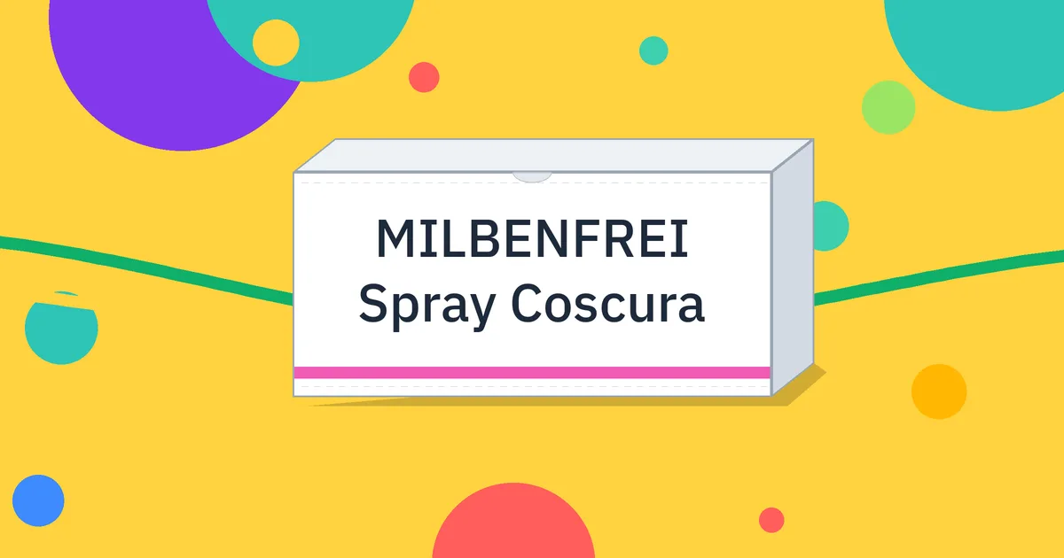 Symbolbild: Packung mit der Aufschrift MILBENFREI Spray Coscura (PZN 06846152) – Verfügbarkeit und Bezug in Apotheken in Frankfurt am Main