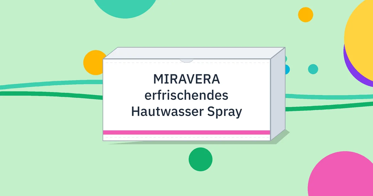 Symbolbild: Packung mit der Aufschrift MIRAVERA erfrischendes Hautwasser Spray (PZN 19946889) – Verfügbarkeit und Bezug in Apotheken in Frankfurt am Main