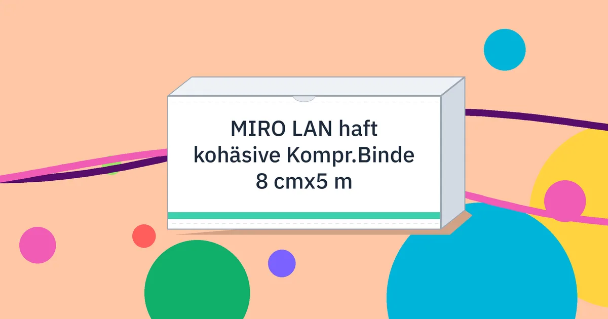 Symbolbild: Packung mit der Aufschrift MIRO LAN haft kohäsive Kompr.Binde 8 cmx5 m (PZN 03733186) – Verfügbarkeit und Bezug in Apotheken in Frankfurt am Main