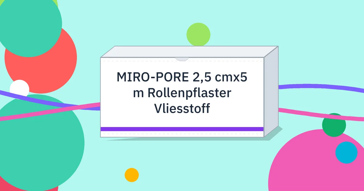 Symbolbild: Packung mit der Aufschrift MIRO-PORE 2,5 cmx5 m Rollenpflaster Vliesstoff (PZN 17962720) – Verfügbarkeit und Bezug in Apotheken in Frankfurt am Main