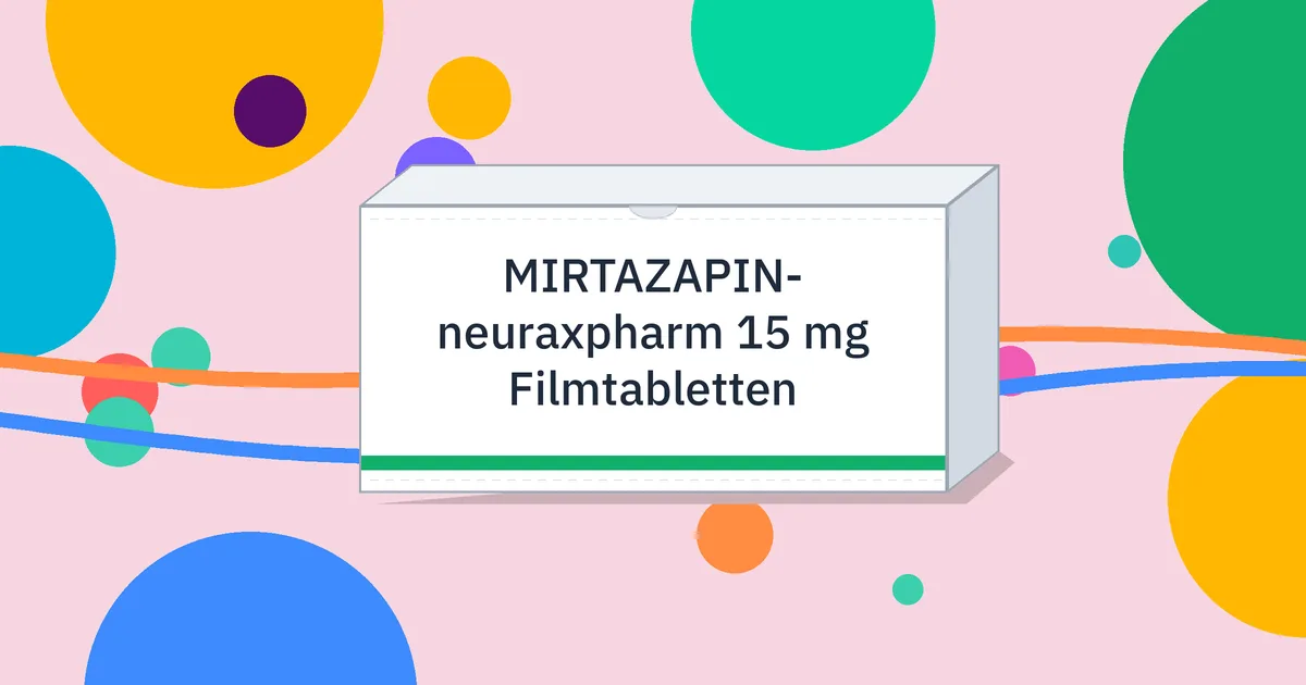Symbolbild: Packung mit der Aufschrift MIRTAZAPIN-neuraxpharm 15 mg Filmtabletten (PZN 03836319) – Verfügbarkeit und Bezug in Apotheken in Frankfurt am Main