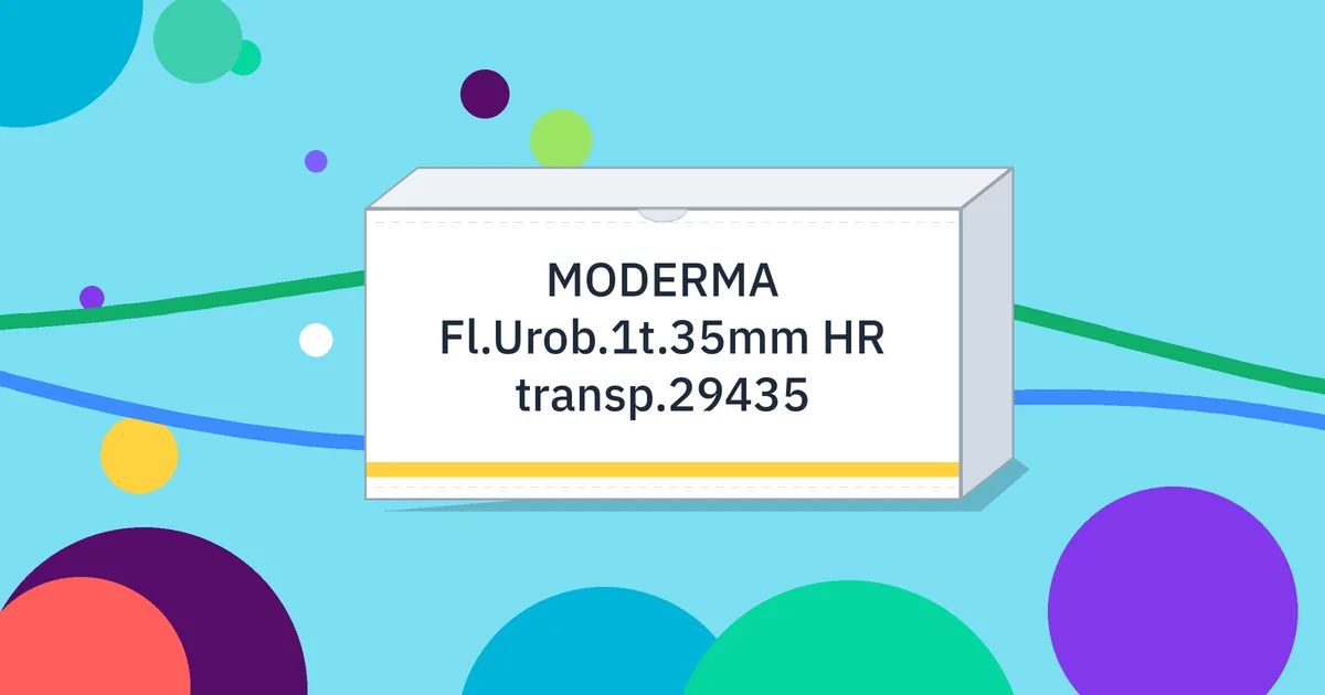 Symbolbild: Packung mit der Aufschrift MODERMA Fl.Urob.1t.35mm HR transp.29435 (PZN 01405443) – Verfügbarkeit und Bezug in Apotheken in Frankfurt am Main
