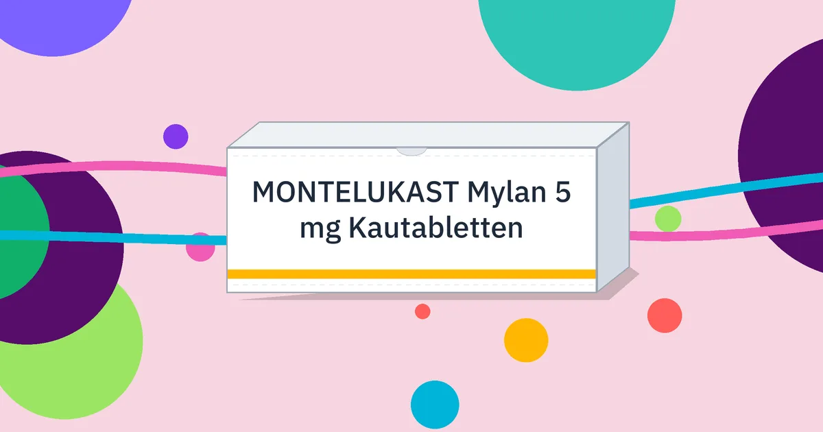 Symbolbild: Packung mit der Aufschrift MONTELUKAST Mylan 5 mg Kautabletten (PZN 01842764) – Verfügbarkeit und Bezug in Apotheken in Frankfurt am Main