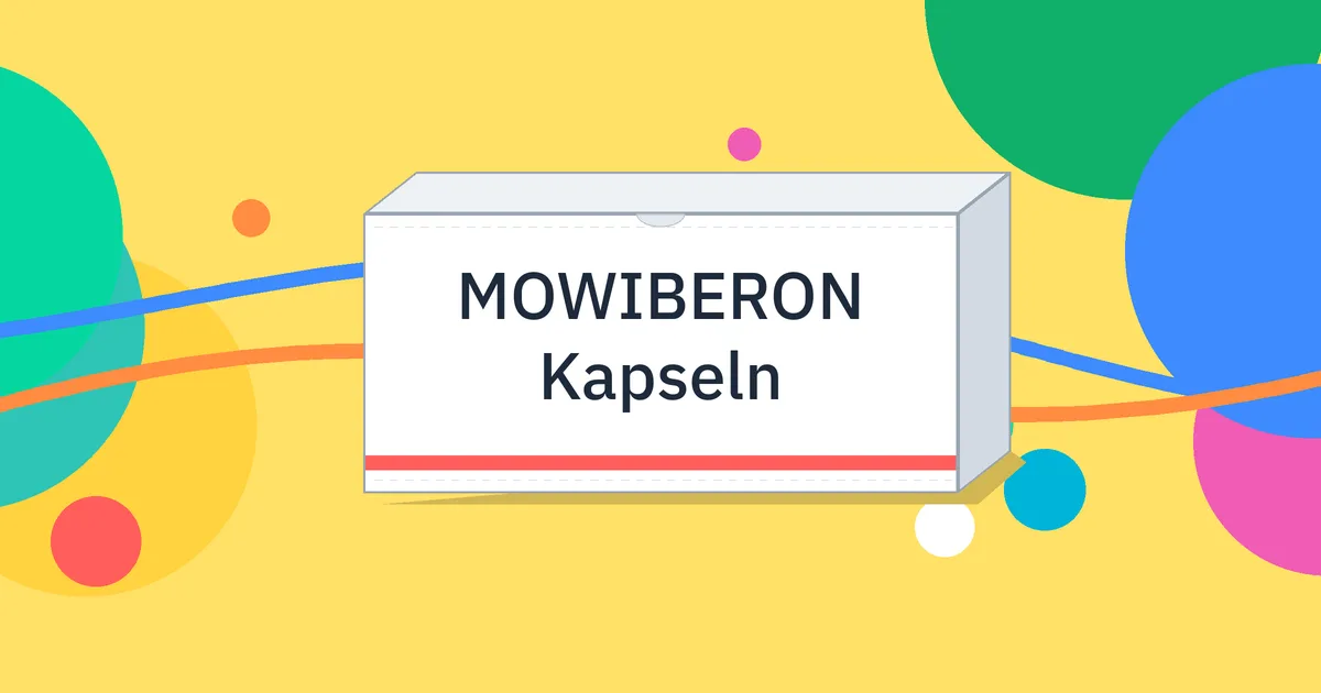 Symbolbild: Packung mit der Aufschrift MOWIBERON Kapseln (PZN 03355330) – Verfügbarkeit und Bezug in Apotheken in Frankfurt am Main