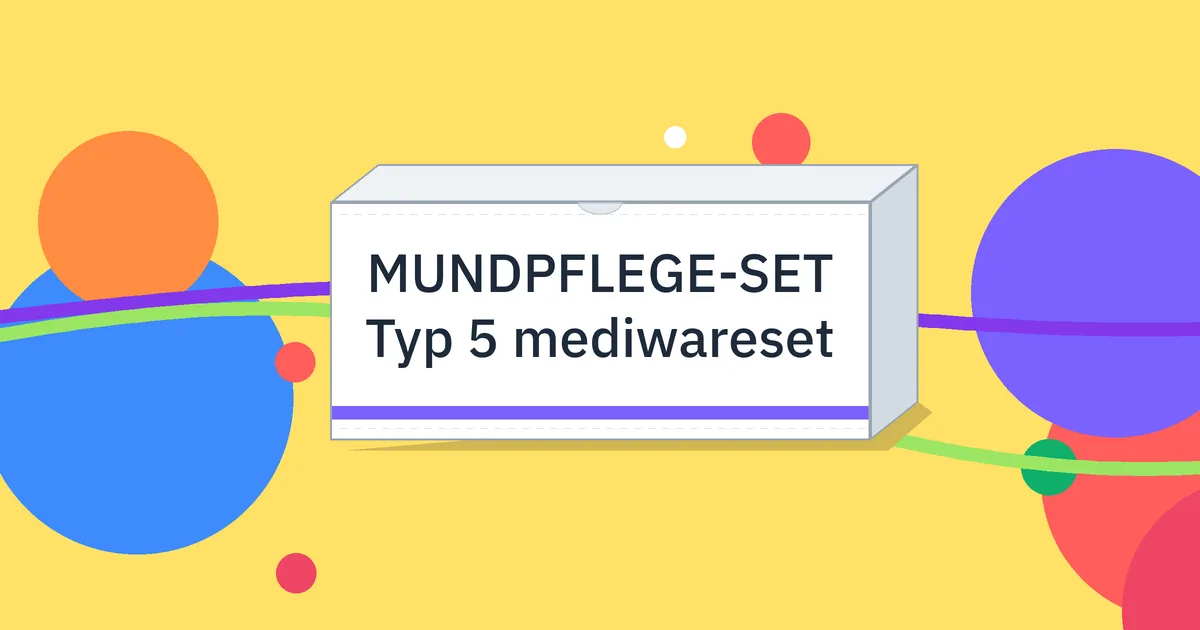Symbolbild: Packung mit der Aufschrift MUNDPFLEGE-SET Typ 5 mediwareset (PZN 19523918) – Verfügbarkeit und Bezug in Apotheken in Frankfurt am Main