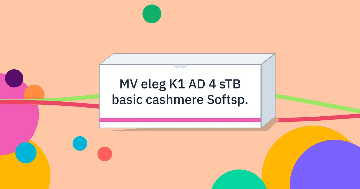 Symbolbild: Packung mit der Aufschrift MV eleg K1 AD 4 sTB basic cashmere Softsp. (PZN 14652284) – Verfügbarkeit und Bezug in Apotheken in Frankfurt am Main