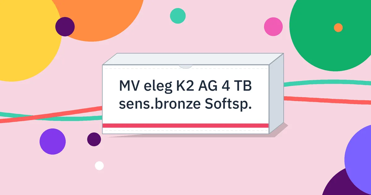 Symbolbild: Packung mit der Aufschrift MV eleg K2 AG 4 TB sens.bronze Softsp. (PZN 14718959) – Verfügbarkeit und Bezug in Apotheken in Frankfurt am Main