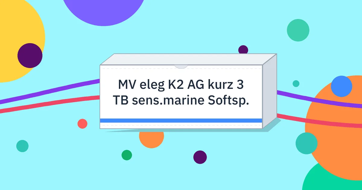 Symbolbild: Packung mit der Aufschrift MV eleg K2 AG kurz 3 TB sens.marine Softsp. (PZN 14606686) – Verfügbarkeit und Bezug in Apotheken in Frankfurt am Main