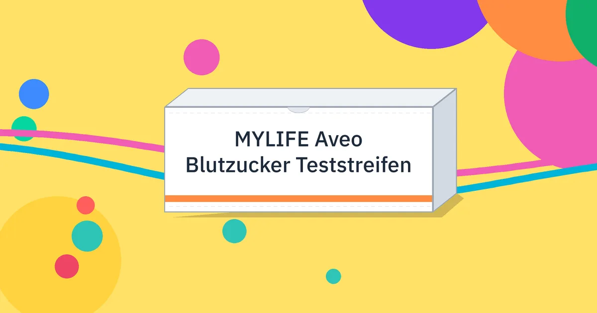 Symbolbild: Packung mit der Aufschrift MYLIFE Aveo Blutzucker Teststreifen (PZN 20846667) – Verfügbarkeit und Bezug in Apotheken in Frankfurt am Main