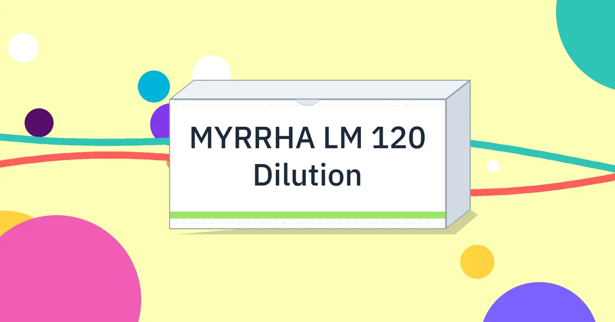 Symbolbild: Packung mit der Aufschrift MYRRHA LM 120 Dilution (PZN 12957884) – Verfügbarkeit und Bezug in Apotheken in Frankfurt am Main