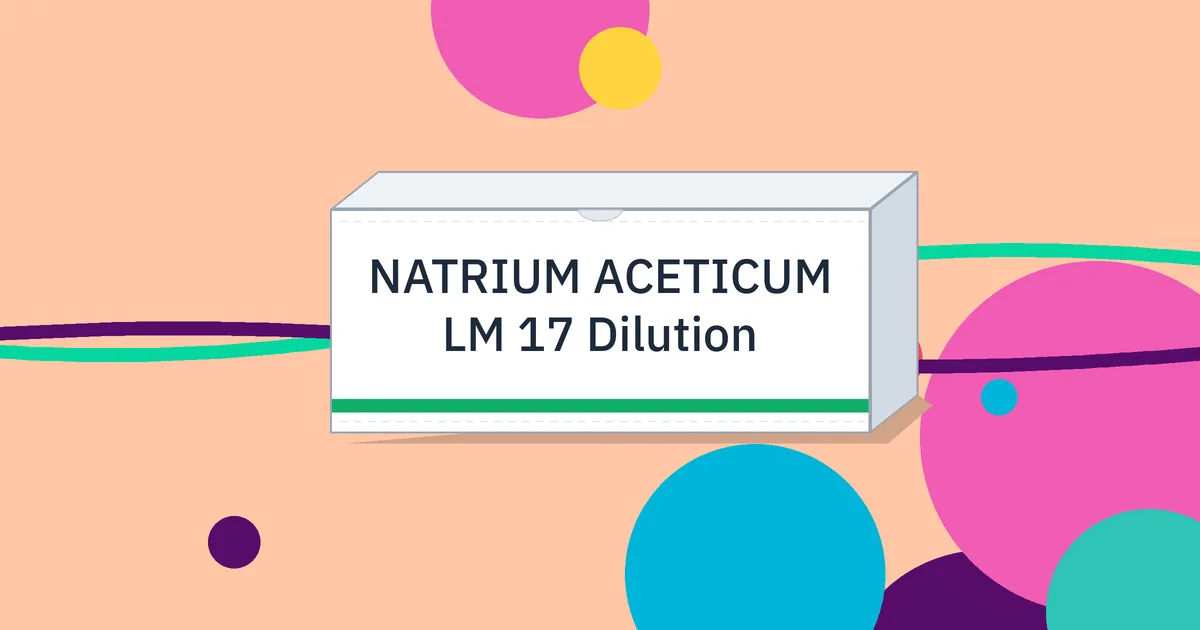 Symbolbild: Packung mit der Aufschrift NATRIUM ACETICUM LM 17 Dilution (PZN 12958990) – Verfügbarkeit und Bezug in Apotheken in Frankfurt am Main