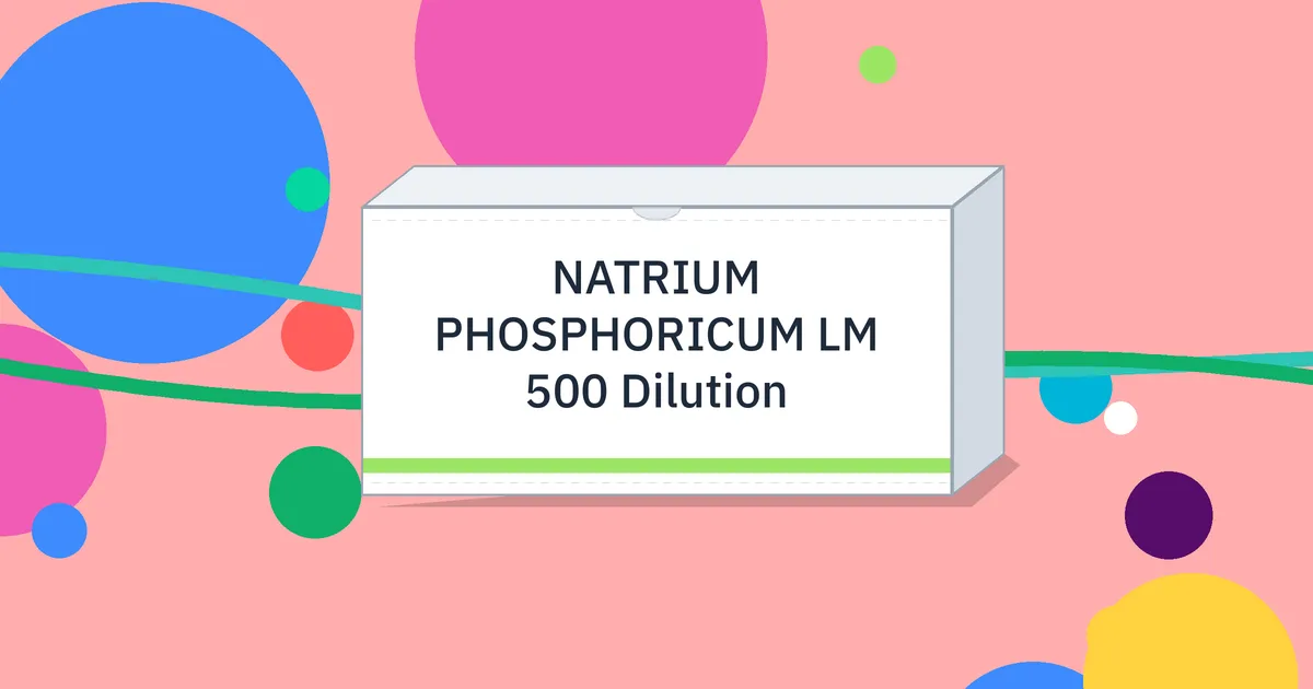 Symbolbild: Packung mit der Aufschrift NATRIUM PHOSPHORICUM LM 500 Dilution (PZN 13694062) – Verfügbarkeit und Bezug in Apotheken in Frankfurt am Main
