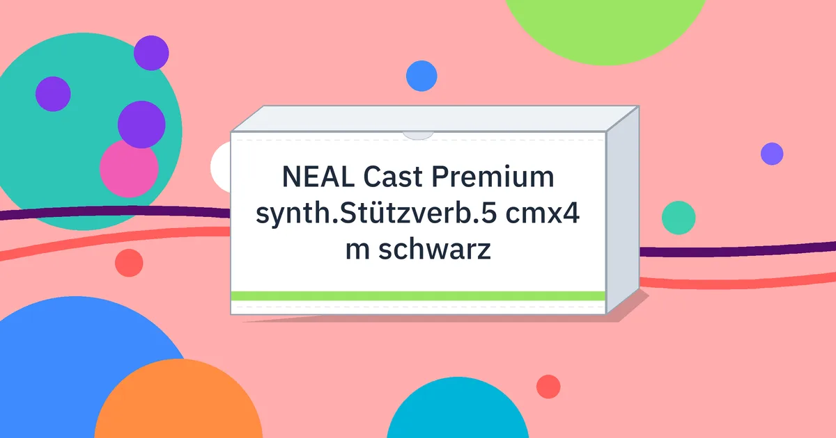 Symbolbild: Packung mit der Aufschrift NEAL Cast Premium synth.Stützverb.5 cmx4 m schwarz (PZN 17302171) – Verfügbarkeit und Bezug in Apotheken in Frankfurt am Main