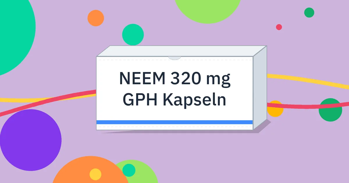 Symbolbild: Packung mit der Aufschrift NEEM 320 mg GPH Kapseln (PZN 10098017) – Verfügbarkeit und Bezug in Apotheken in Frankfurt am Main