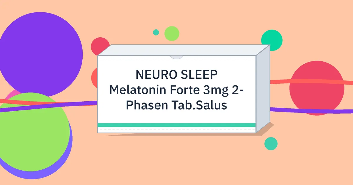 Symbolbild: Packung mit der Aufschrift NEURO SLEEP Melatonin Forte 3mg 2-Phasen Tab.Salus (PZN 19073533) – Verfügbarkeit und Bezug in Apotheken in Frankfurt am Main