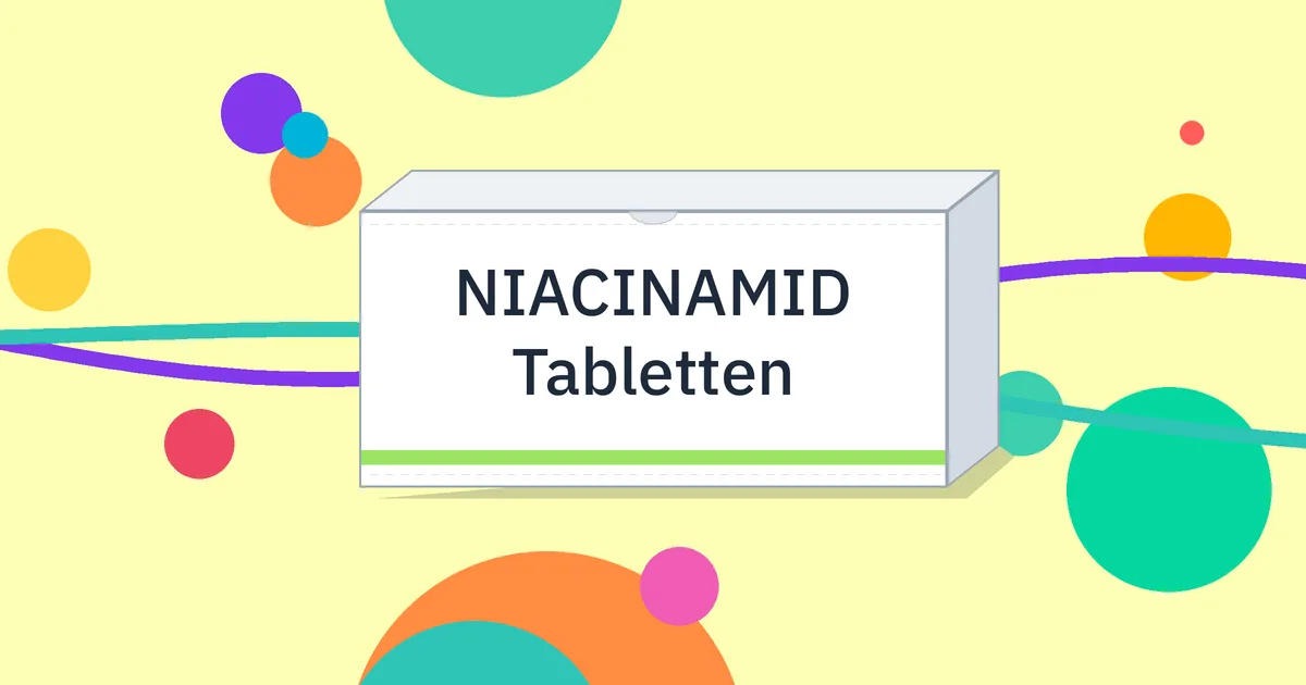 Symbolbild: Packung mit der Aufschrift NIACINAMID Tabletten (PZN 15570938) – Verfügbarkeit und Bezug in Apotheken in Frankfurt am Main