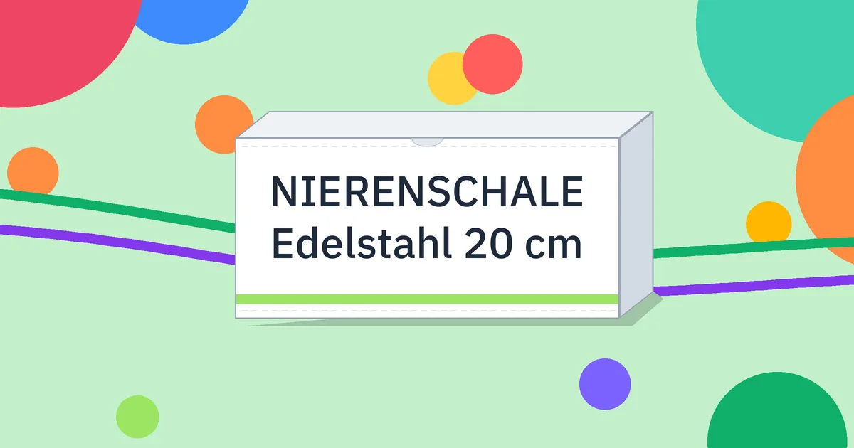 Symbolbild: Packung mit der Aufschrift NIERENSCHALE Edelstahl 20 cm (PZN 20165074) – Verfügbarkeit und Bezug in Apotheken in Frankfurt am Main