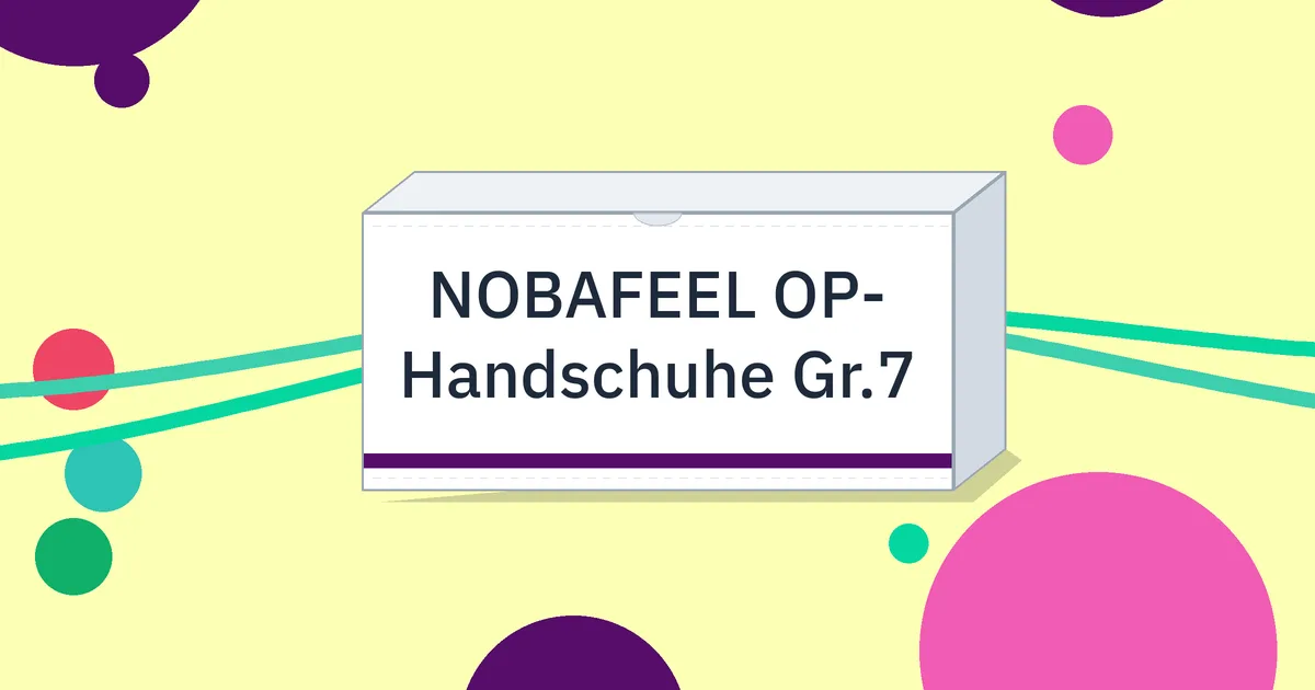 Symbolbild: Packung mit der Aufschrift NOBAFEEL OP-Handschuhe Gr.7 (PZN 03277328) – Verfügbarkeit und Bezug in Apotheken in Frankfurt am Main