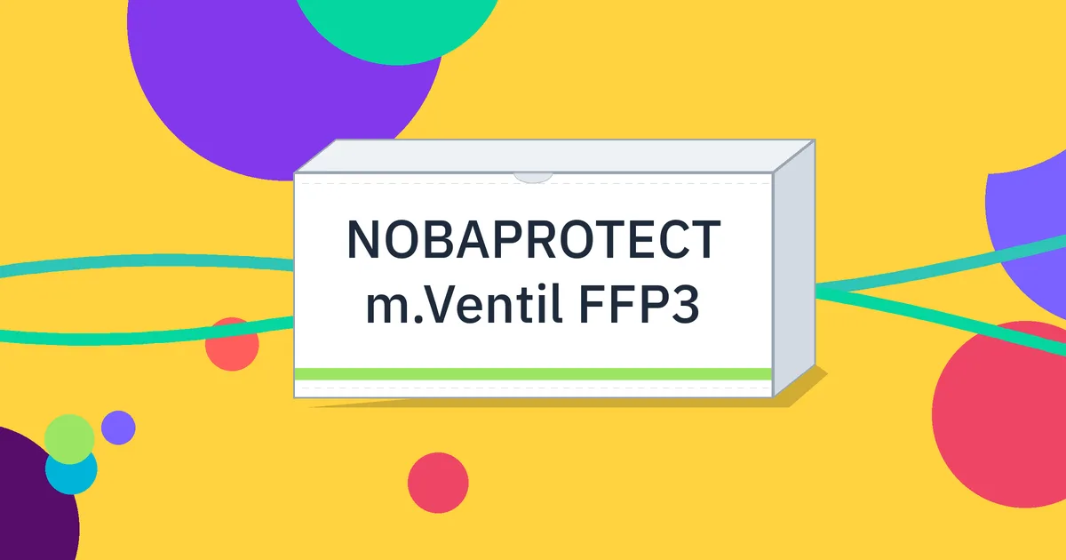 Symbolbild: Packung mit der Aufschrift NOBAPROTECT m.Ventil FFP3 (PZN 00145661) – Verfügbarkeit und Bezug in Apotheken in Frankfurt am Main
