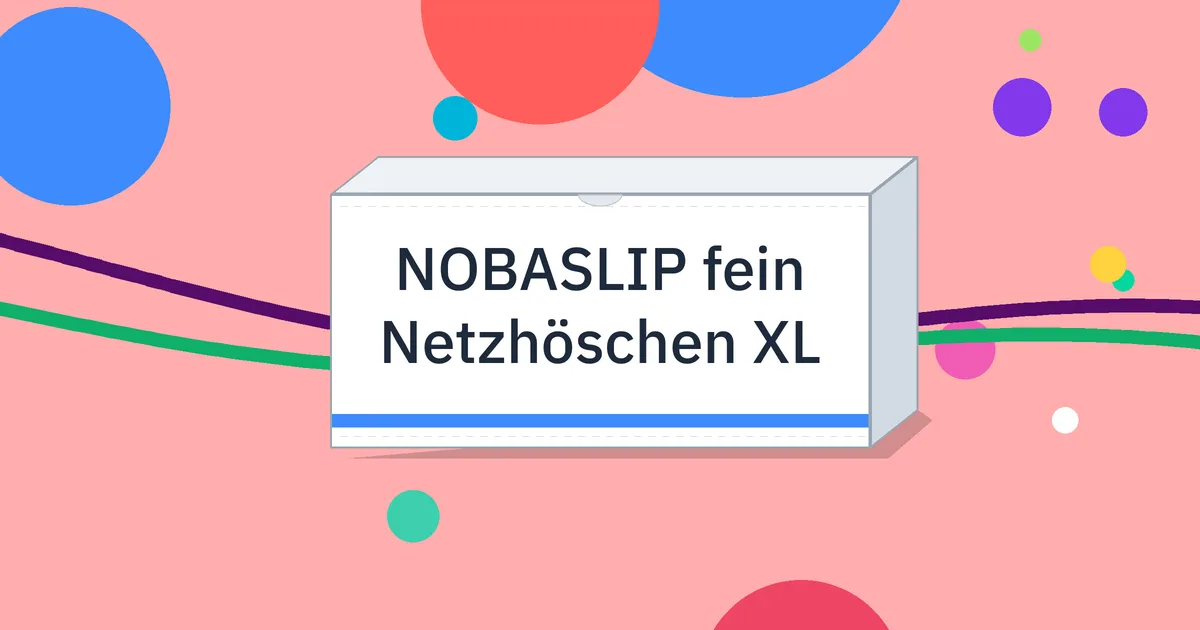 Symbolbild: Packung mit der Aufschrift NOBASLIP fein Netzhöschen XL (PZN 05011209) – Verfügbarkeit und Bezug in Apotheken in Frankfurt am Main