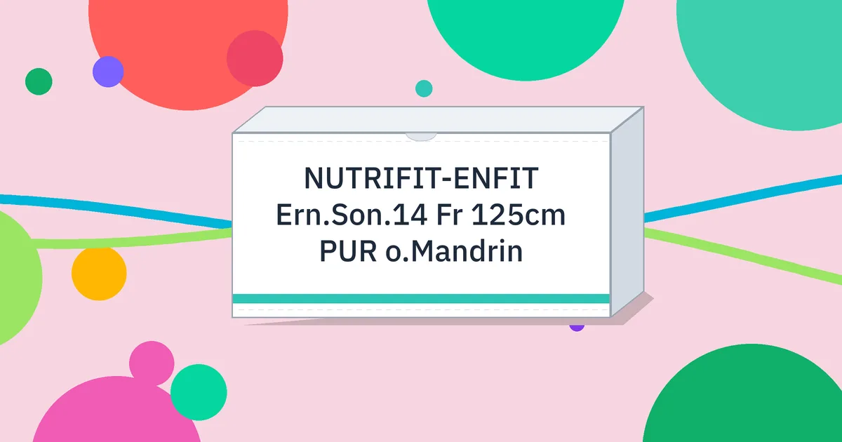 Symbolbild: Packung mit der Aufschrift NUTRIFIT-ENFIT Ern.Son.14 Fr 125cm PUR o.Mandrin (PZN 14173916) – Verfügbarkeit und Bezug in Apotheken in Frankfurt am Main