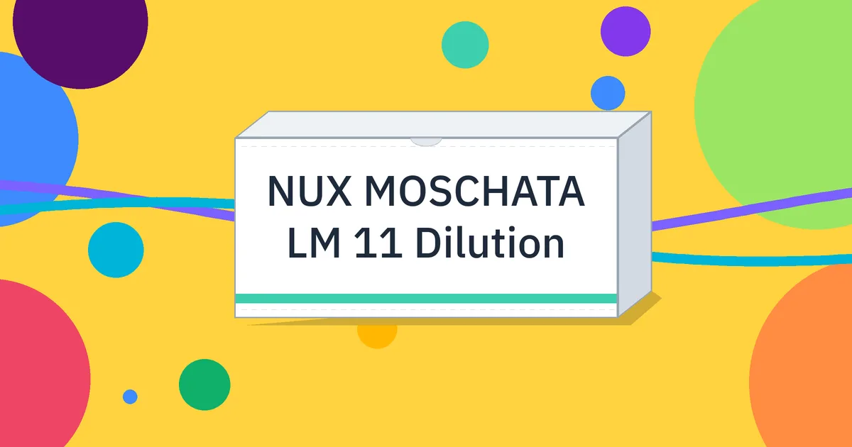Symbolbild: Packung mit der Aufschrift NUX MOSCHATA LM 11 Dilution (PZN 12969947) – Verfügbarkeit und Bezug in Apotheken in Frankfurt am Main