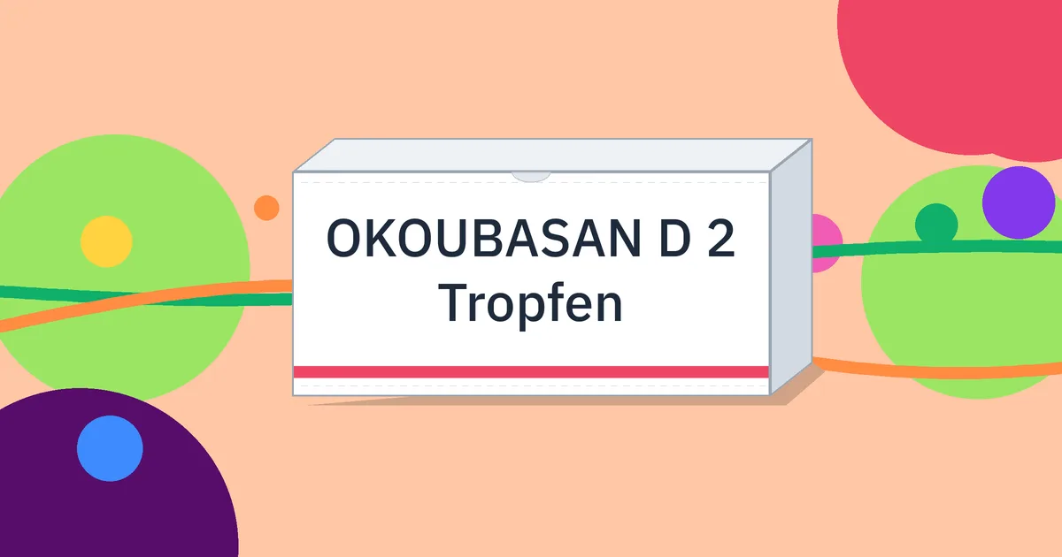 Symbolbild: Packung mit der Aufschrift OKOUBASAN D 2 Tropfen (PZN 04549160) – Verfügbarkeit und Bezug in Apotheken in Frankfurt am Main