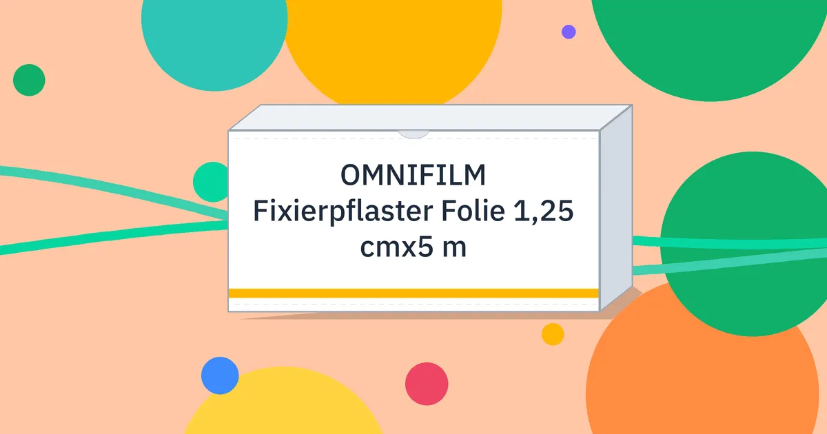 Symbolbild: Packung mit der Aufschrift OMNIFILM Fixierpflaster Folie 1,25 cmx5 m (PZN 11163248) – Verfügbarkeit und Bezug in Apotheken in Frankfurt am Main
