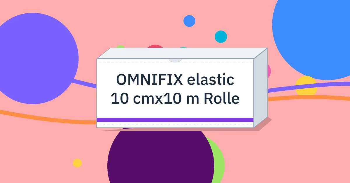Symbolbild: Packung mit der Aufschrift OMNIFIX elastic 10 cmx10 m Rolle (PZN 18704799) – Verfügbarkeit und Bezug in Apotheken in Frankfurt am Main