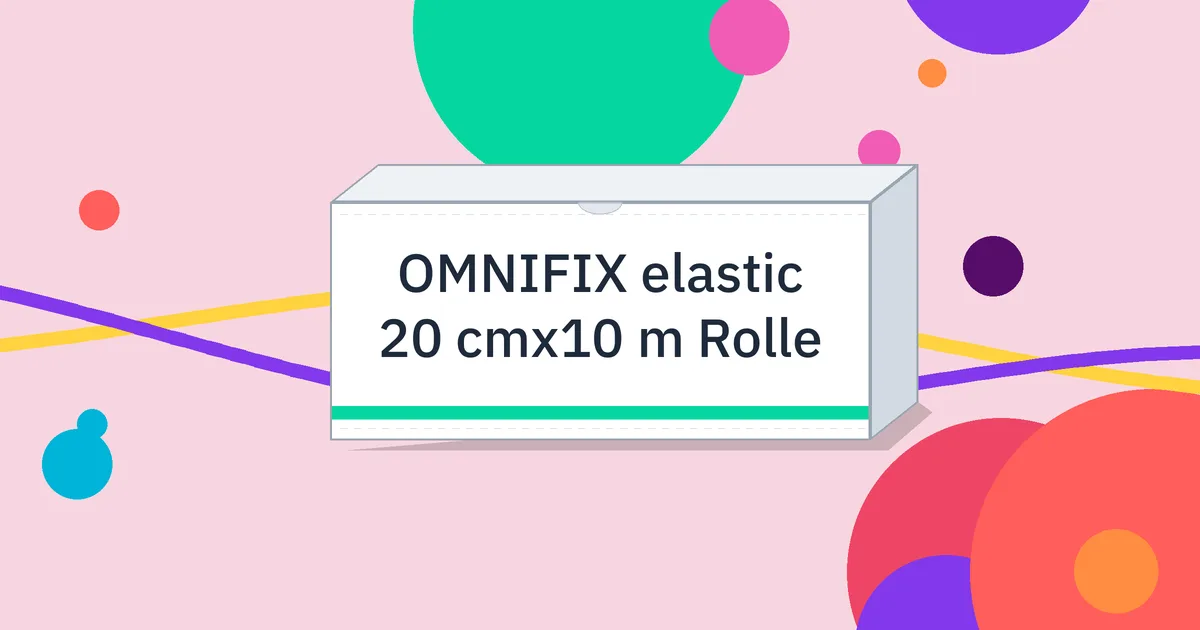 Symbolbild: Packung mit der Aufschrift OMNIFIX elastic 20 cmx10 m Rolle (PZN 17435009) – Verfügbarkeit und Bezug in Apotheken in Frankfurt am Main