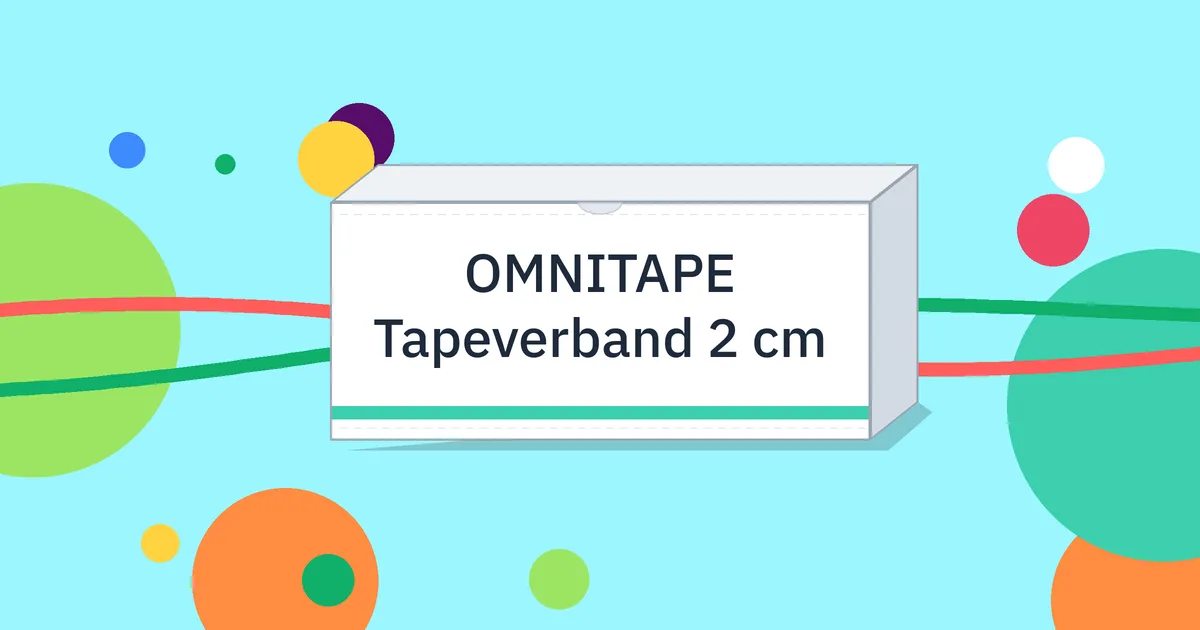 Symbolbild: Packung mit der Aufschrift OMNITAPE Tapeverband 2 cm (PZN 09178053) – Verfügbarkeit und Bezug in Apotheken in Frankfurt am Main
