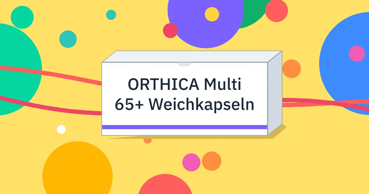 Symbolbild: Packung mit der Aufschrift ORTHICA Multi 65+ Weichkapseln (PZN 20414910) – Verfügbarkeit und Bezug in Apotheken in Frankfurt am Main