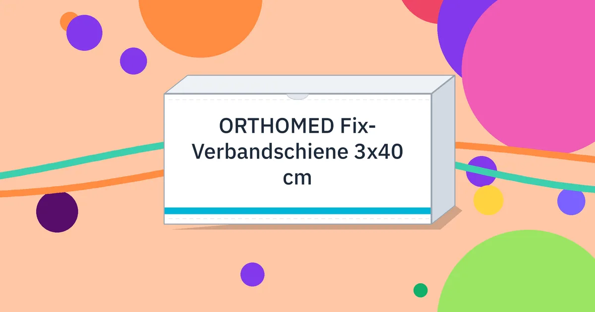 Symbolbild: Packung mit der Aufschrift ORTHOMED Fix-Verbandschiene 3x40 cm (PZN 11516764) – Verfügbarkeit und Bezug in Apotheken in Frankfurt am Main