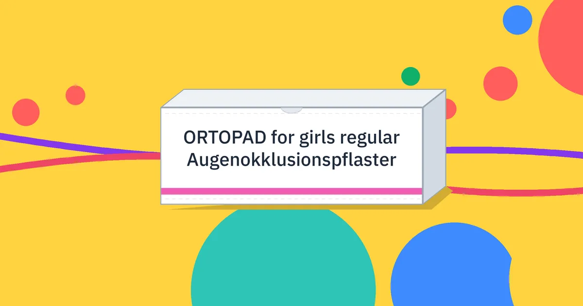 Symbolbild: Packung mit der Aufschrift ORTOPAD for girls regular Augenokklusionspflaster (PZN 06443313) – Verfügbarkeit und Bezug in Apotheken in Frankfurt am Main